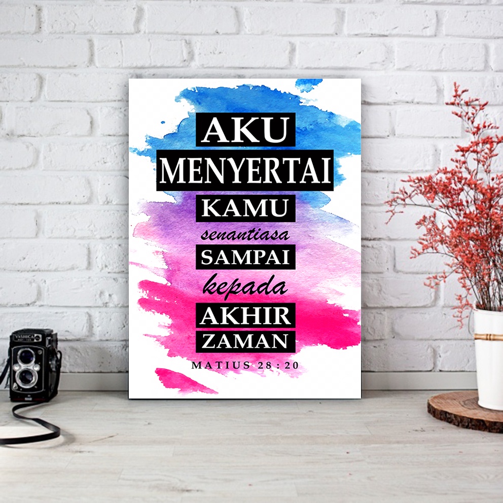 Jual HIASAN DINDING ROHANI POSTER KAYU KUTIPAN AYAT MATIUS 28:20 ...
