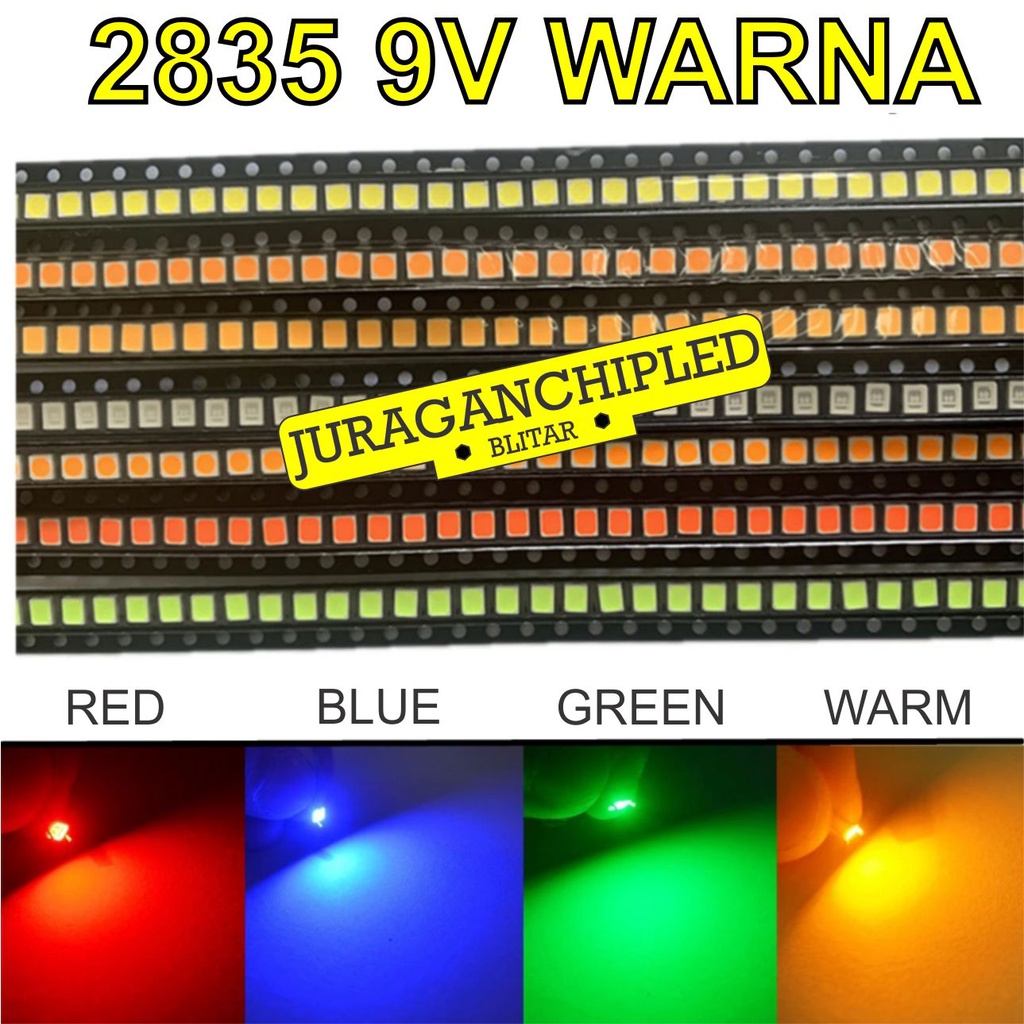 Jual LED SMD 9V 2835 WARNA BIRU MERAH HIJAU WARM | Shopee Indonesia