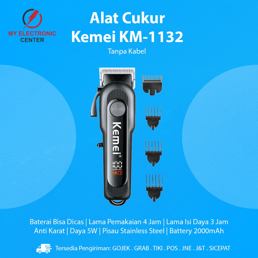 Jual Mesin Cukur Elektrik Kemei KM-1132 Alat Pencukur Potong Rambut ...