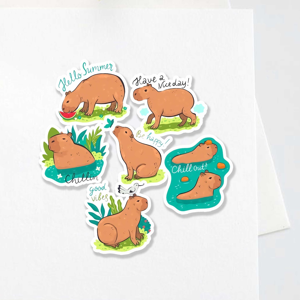 Jual Sticker Series Edition Capybara (masbro) Aesthetic Stiker ...