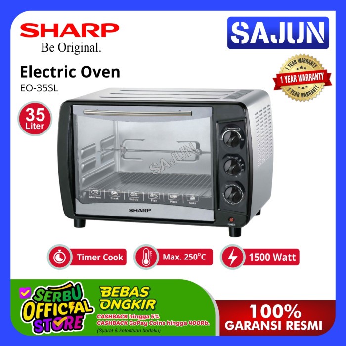Jual SHARP New Electric Oven 35 Liter EO-35SL Oven Listrik Grill ...