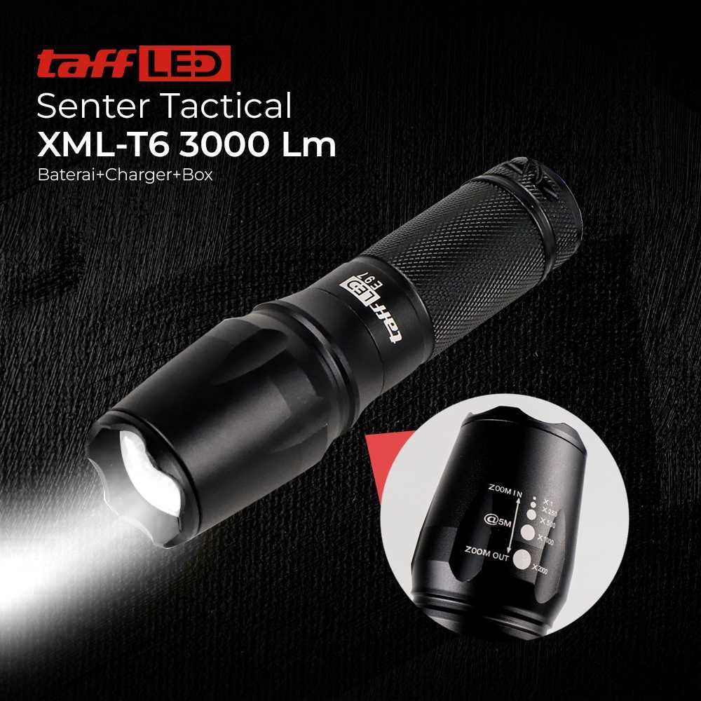Jual Senter Tactical XML-T6 3000 Lumens - RFE97 | Shopee Indonesia