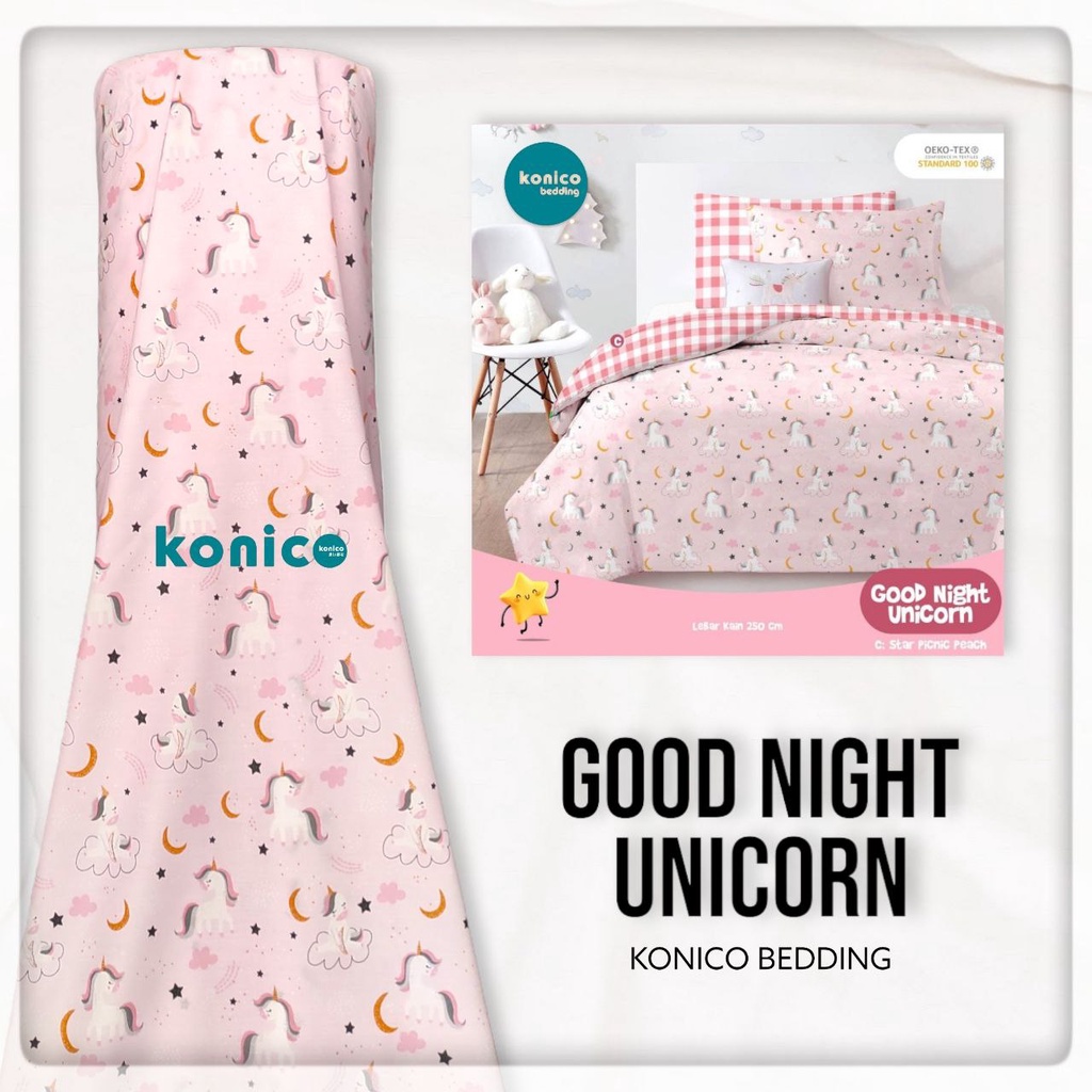 Jual KONICO Bahan Kain Sprei katun Motif tabur Anak GOOD NIGHT UNICORN | ELBHE STAR CATRA GROW ...