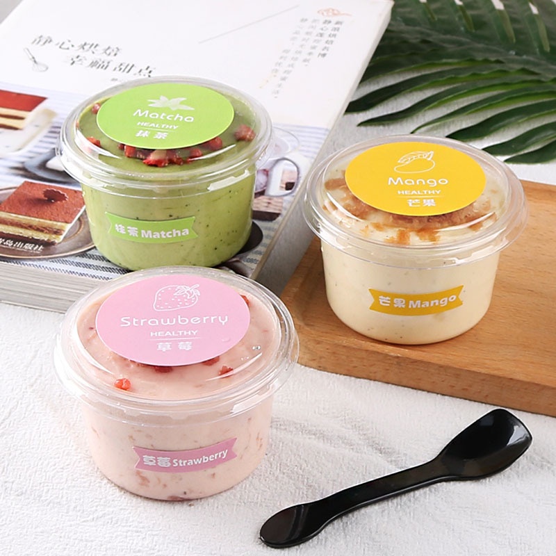 Jual Cup Dessert Yogurt Pudding Bulat Gelas Puding Agar Bulat Tebal ...