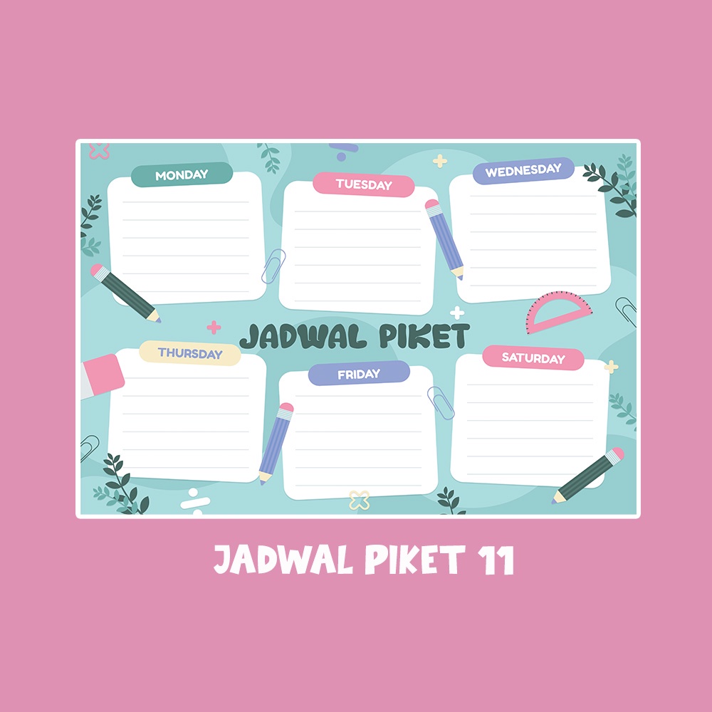 Jual #11 Kamilastorindo Poster Jadwal Piket Anak Sekolah PAUD TK SD ...