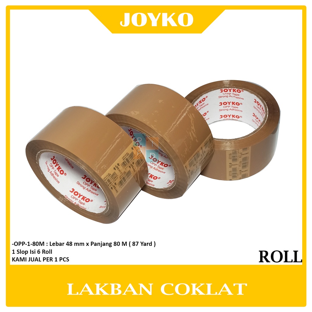 Jual JOYKO - Lakban Plastik Coklat & Bening -Opp Tape 2 Inch x 80 Meter 48mm x 80m - ROLL ...