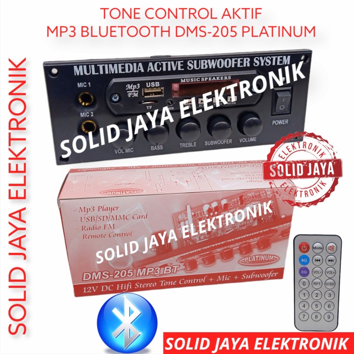 Jual TONE CONTROL AKTIF MP3 BLUETOOTH STEREO SUBWOOFER 12V DMS205 PLATINUM | Shopee Indonesia