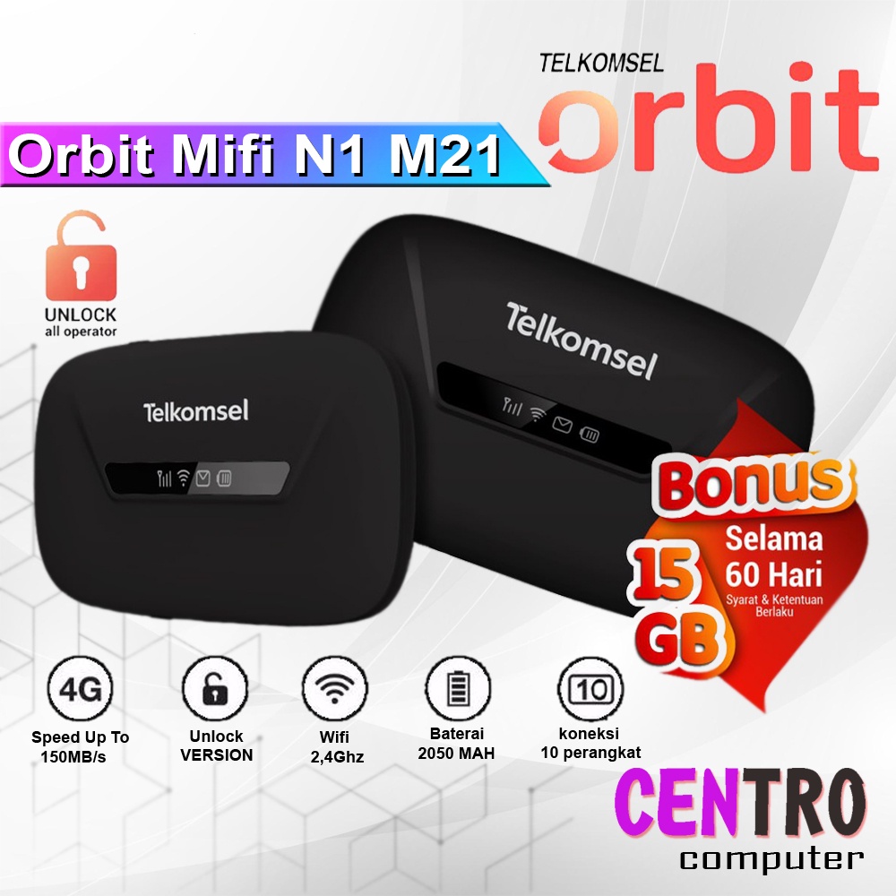 Jual Mifi Orbit N1 Portable Modem Wifi 4G High Speed | Shopee Indonesia