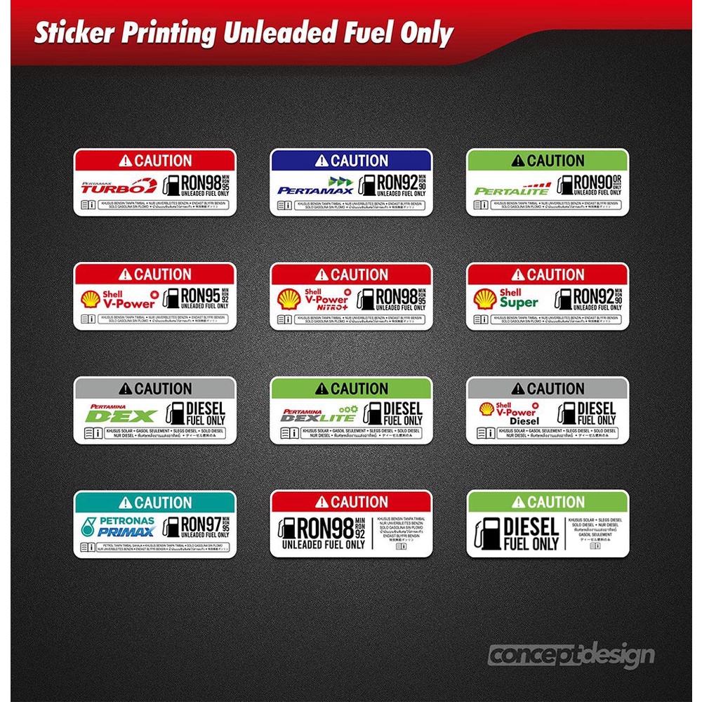 Jual Sticker Printing Unleaded Fuel Only | Shopee Indonesia
