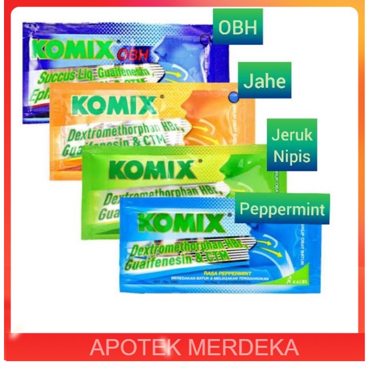 Jual KOMIX SACHET / Komix sirup obat batuk / Komix Jahe /JerukNipis ...