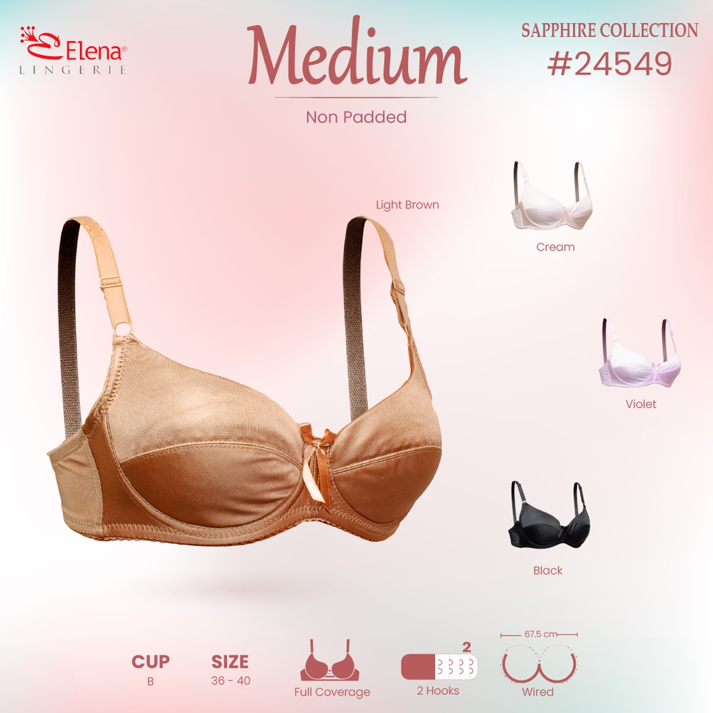 Jual Elena Classic Bra Kawat Tanpa Busa 24549 - Multicolour - Size 36B ...
