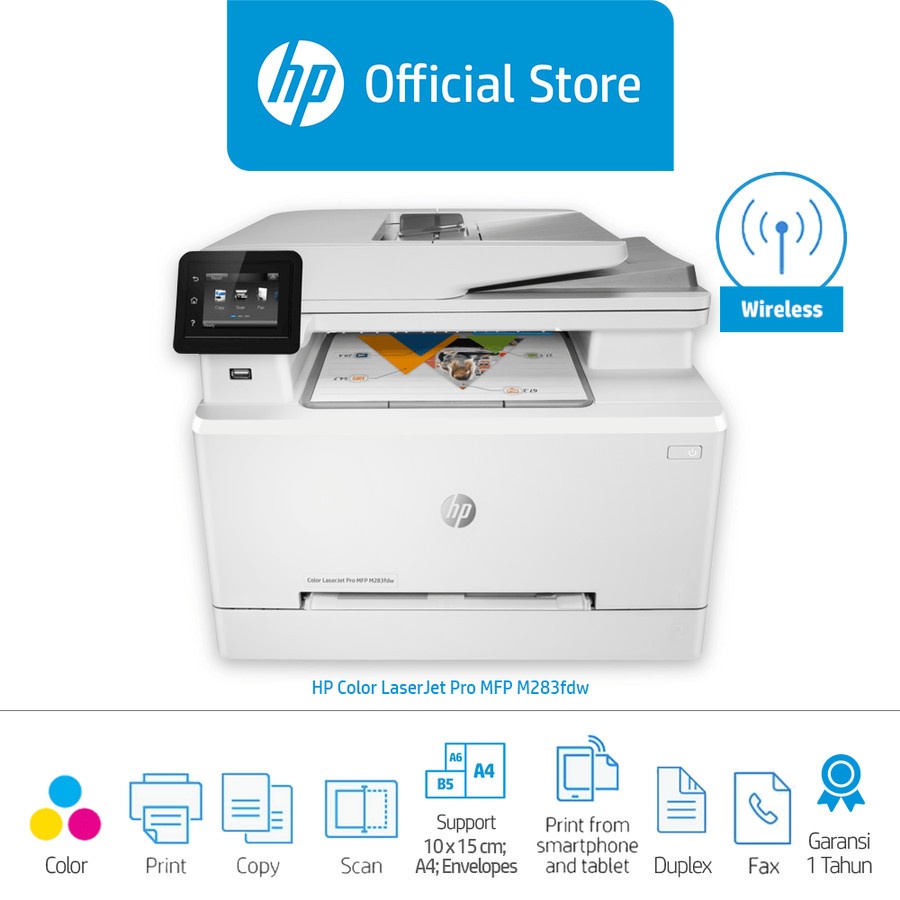 Jual HP Color LaserJet Pro MFP M283fdw Printer/Print Scan Copy Fax/Wifi ...