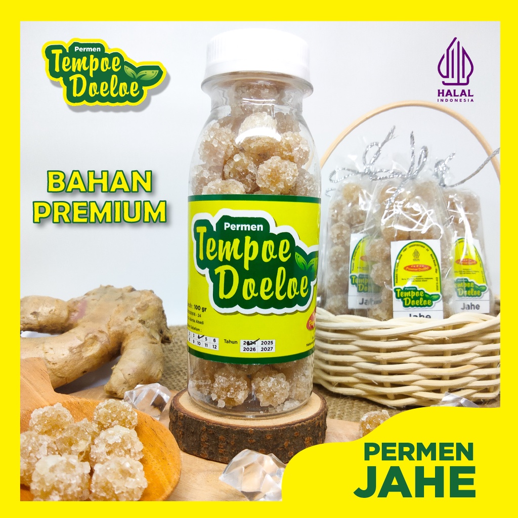 Jual Permen JAHE 100% Gula Asli Bahan Premium Merk Tempoe Doeloe ...