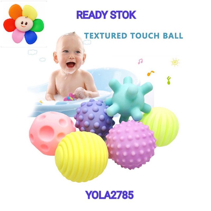Jual Sensory Ball 6 pcs Mainan Bola Karet Toy Soft Ball Tangan Genggam ...