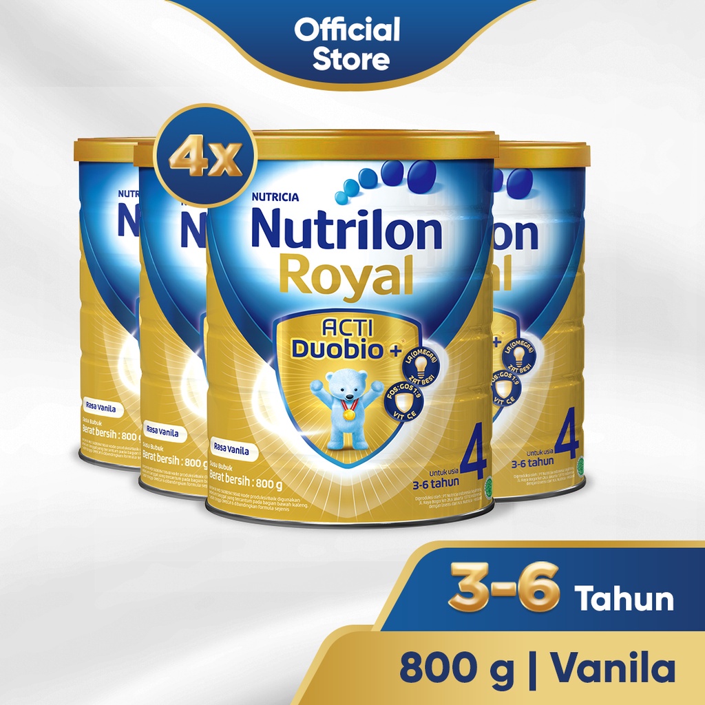 Jual Nutrilon Royal 4 Vanila Susu Pertumbuhan Bubuk 800 gr x 4 | Shopee ...