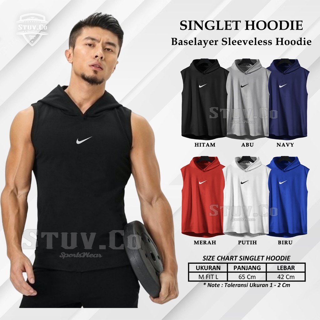 Jual Manset Pria Singlet Hoodie Hodie Lekbong Baselayer Sleeveless ...