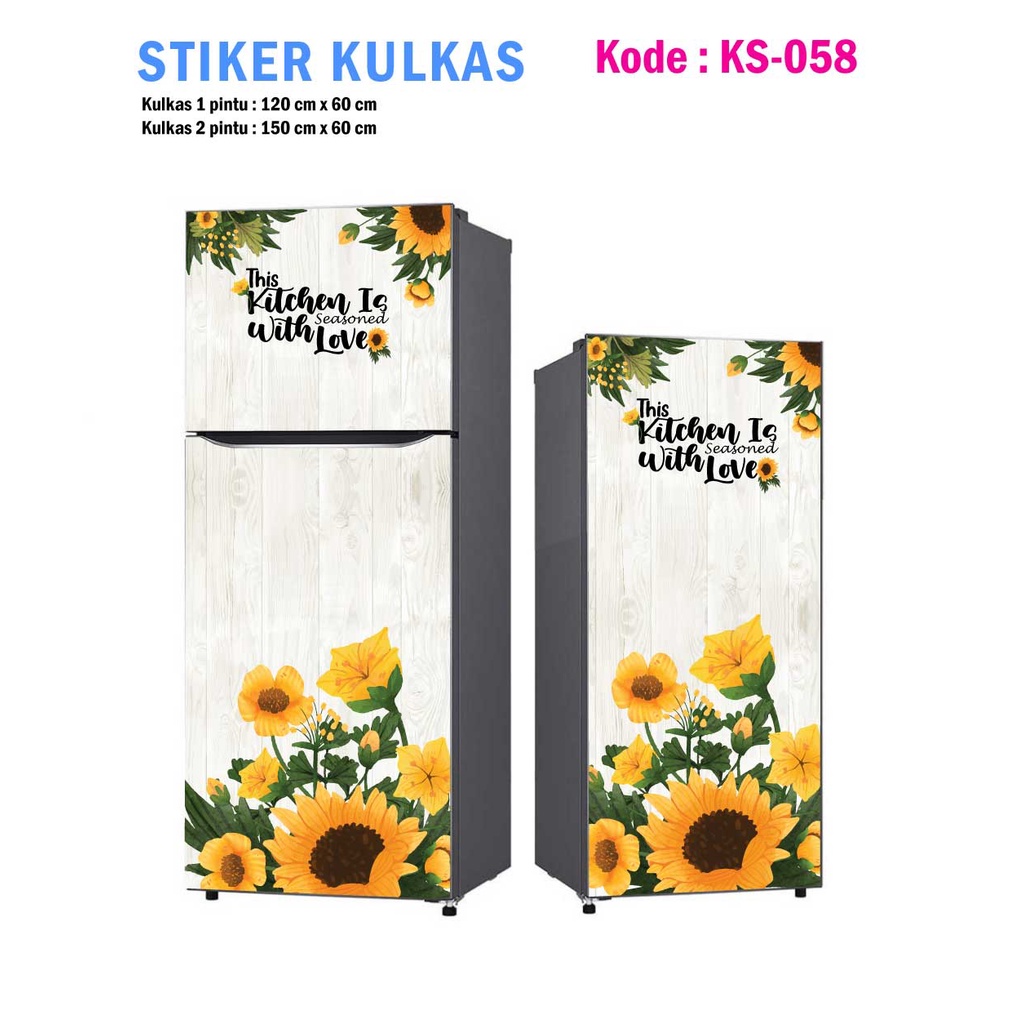 Jual Stiker Kulkas 1 Pintu dan Sticker Kulkas 2 pintu Bunga Matahari ...