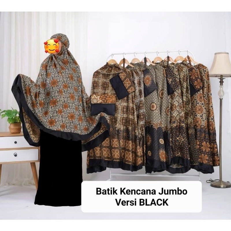Jual Mukena BATIK KENCANA Jumbo Versi BLACK | Shopee Indonesia