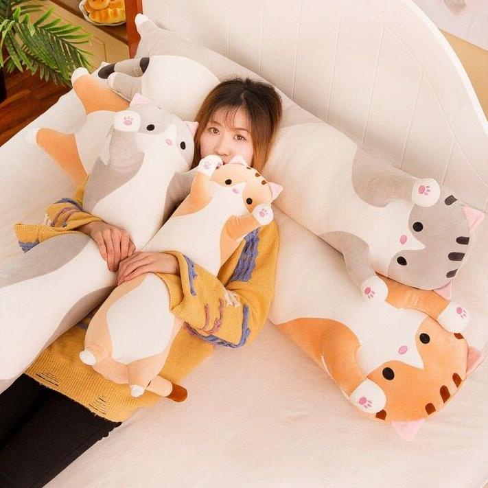 Jual Bantal guling kucing/boneka kucing viral Mainan anak karakter lucu ...