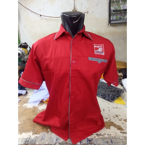 Jual kemeja partai PSI terbaru bisa pakai nama / Hem kemeja pria murah ...