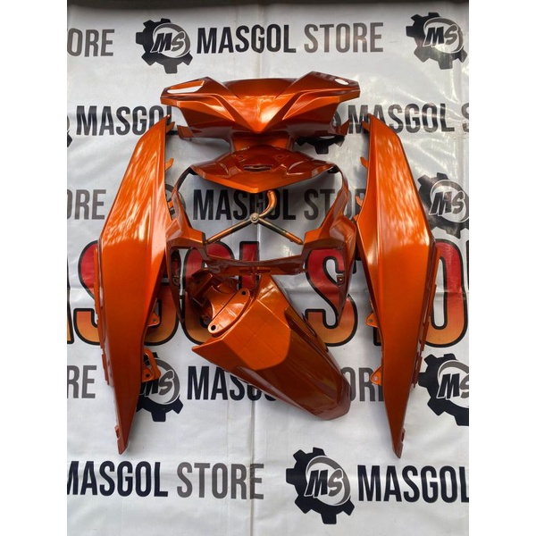 Jual Cover body Full halus Honda Beat Fi 2013 2014 2015 2016 Orange ...
