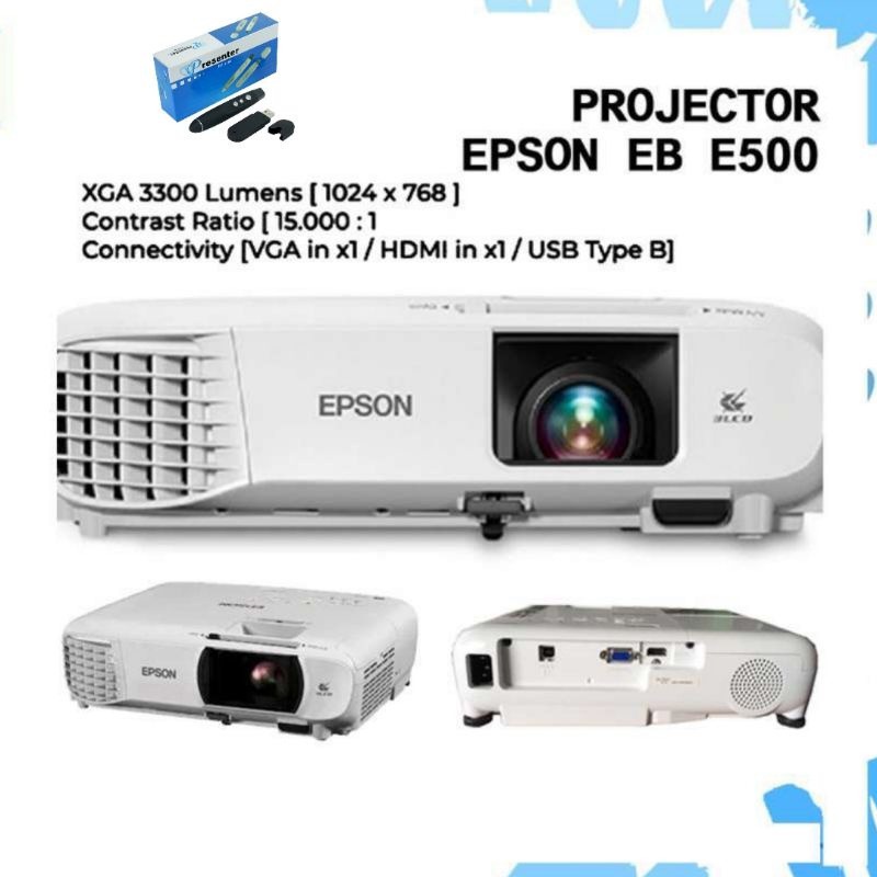 Jual Proyektor Epson EB - E500 Brightness 3300 AnsiLumens HDMI | Shopee ...
