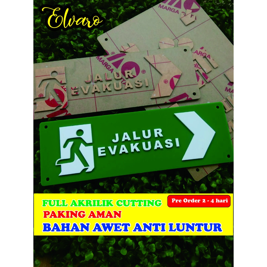 Jual Jalur Evakuasi Akrilik | Titik Kumpul | Papan Nama | Shopee Indonesia