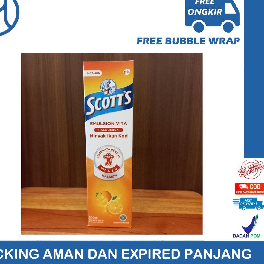 Jual COD SCOTTS EMULSION VITA 200 ML JERUK COD LIVER OIL ORANGE FLAVOUR ...