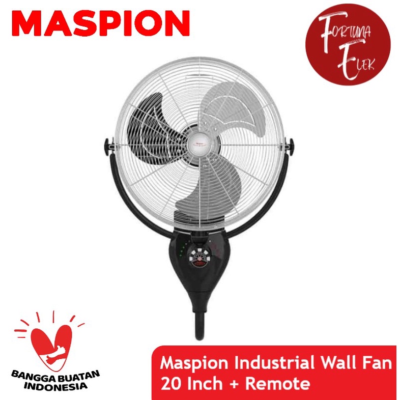 Jual Maspion Power Wall Fan Remote Kipas Angin Dinding Industri 20 Inch ...