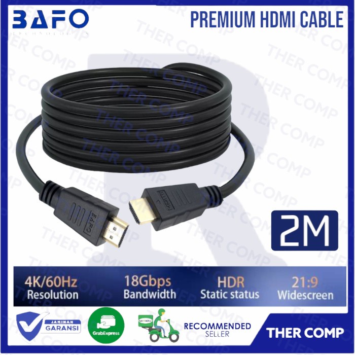 Jual BAFO HDMI CABLE / KABEL HDMI 2 METER | Shopee Indonesia