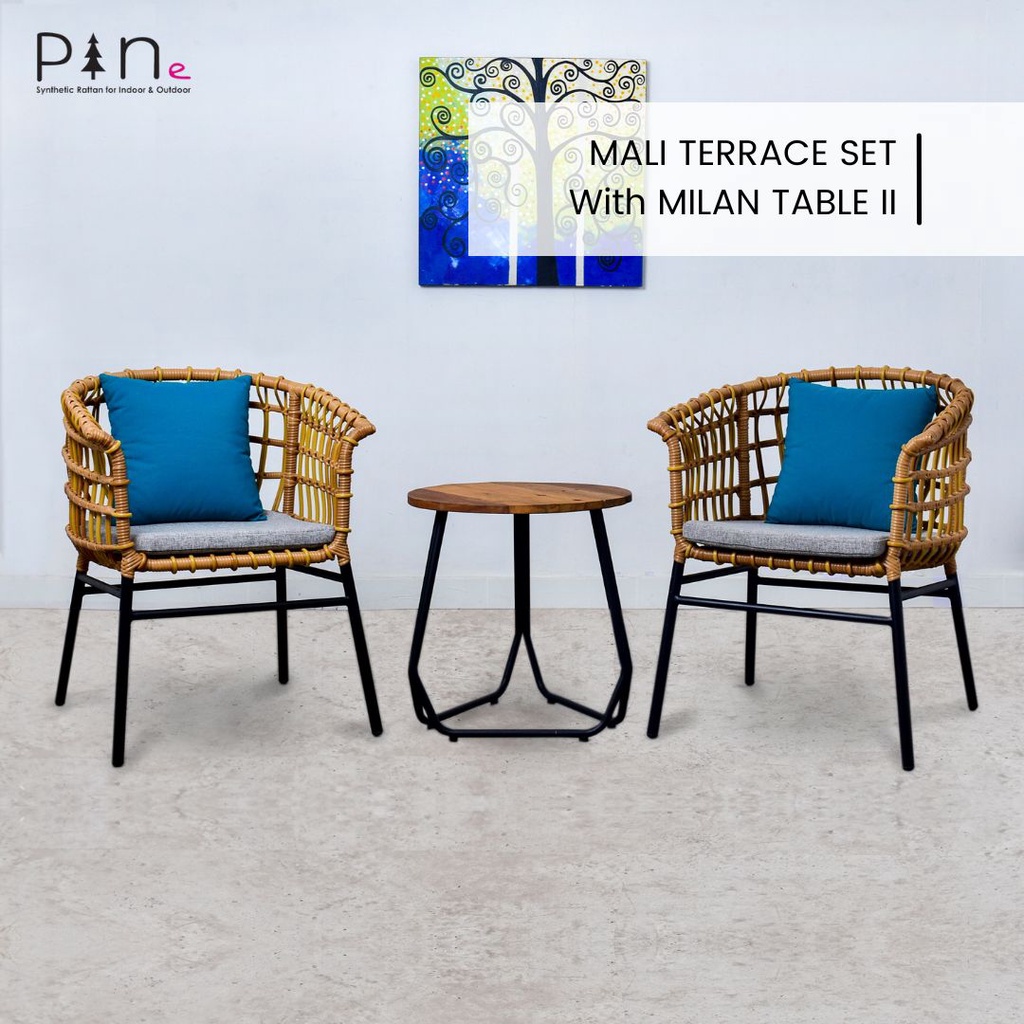 Jual Set Kursi Teras Minimalis Pine Rotan Sintetis Dengan Meja Kayu ...
