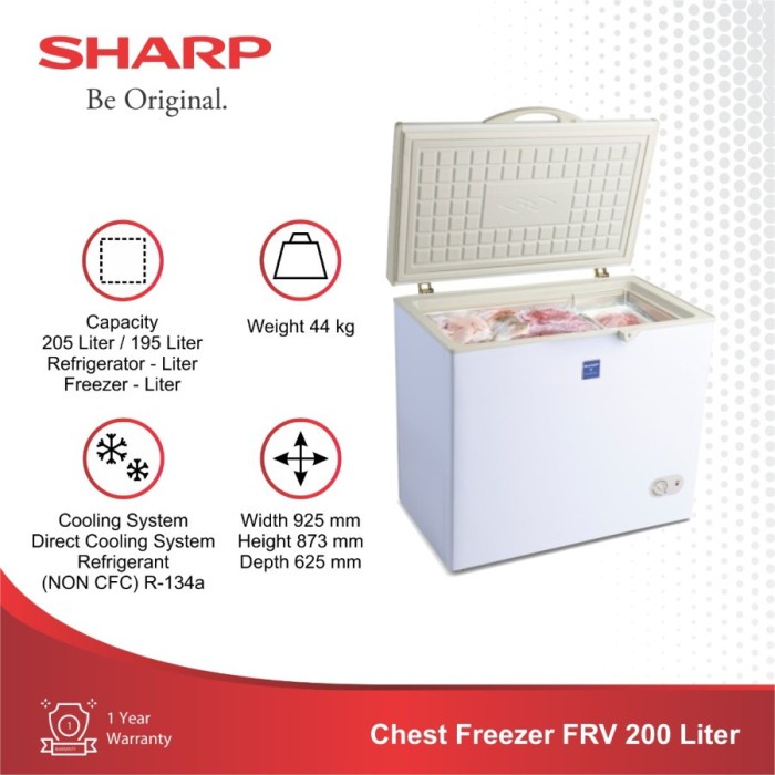 Jual SHARP CHEST FREEZER 200 LITER FRV200 (PALEMBANG) | Shopee Indonesia