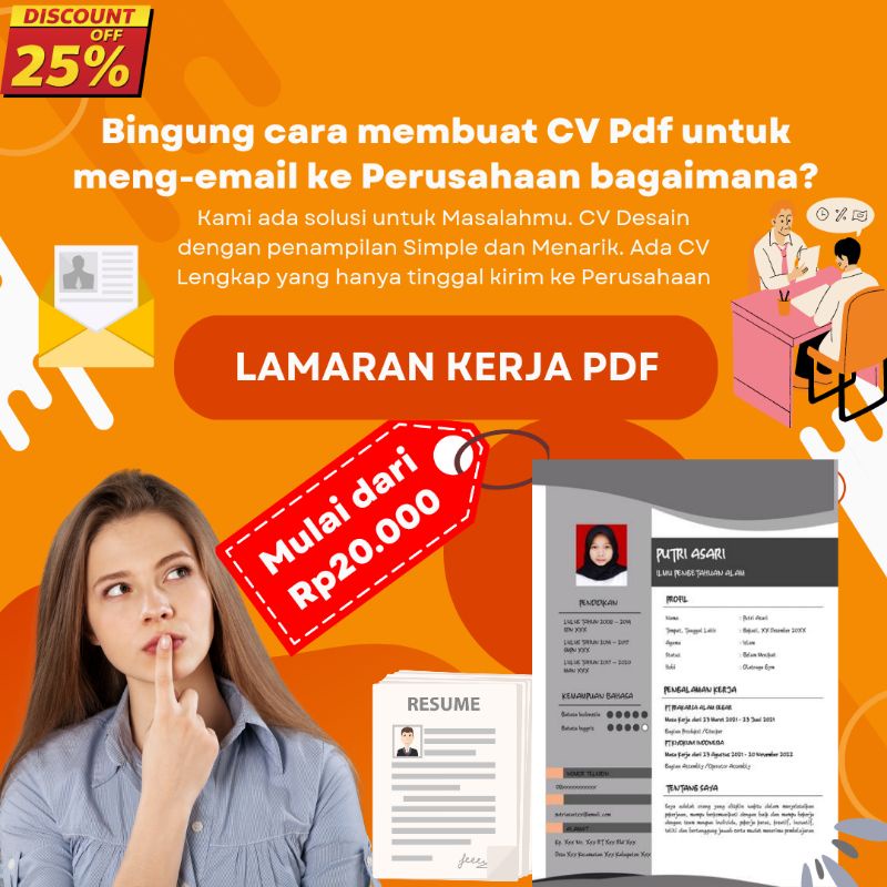 Jual Jasa Pembuatan CV Desain | Jasa Pembuatan CV ATS | Lamaran Kerja Pdf | CV Desain Lengkap ...
