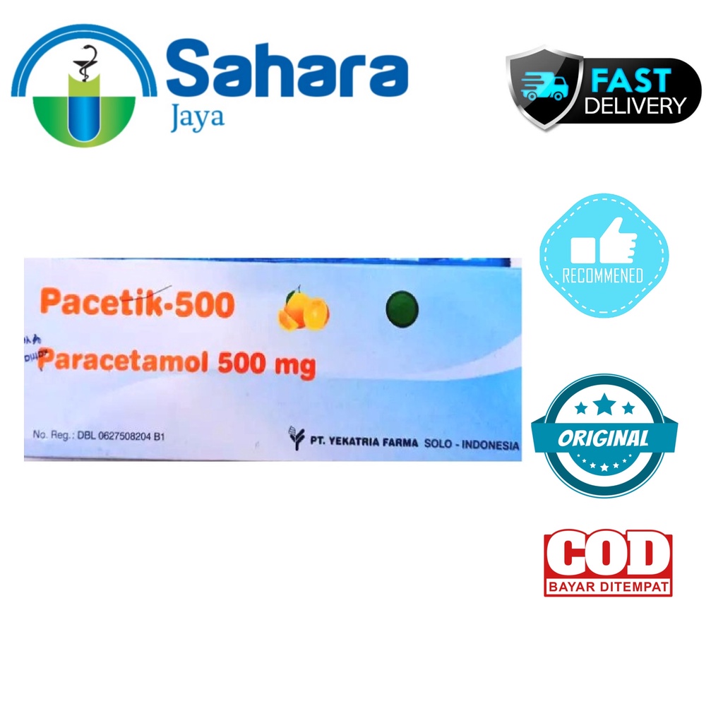 Jual [SJ] PACETIK 500 MG BOX 100 KAPLET / PARACETAMOL 500 MG | Shopee ...