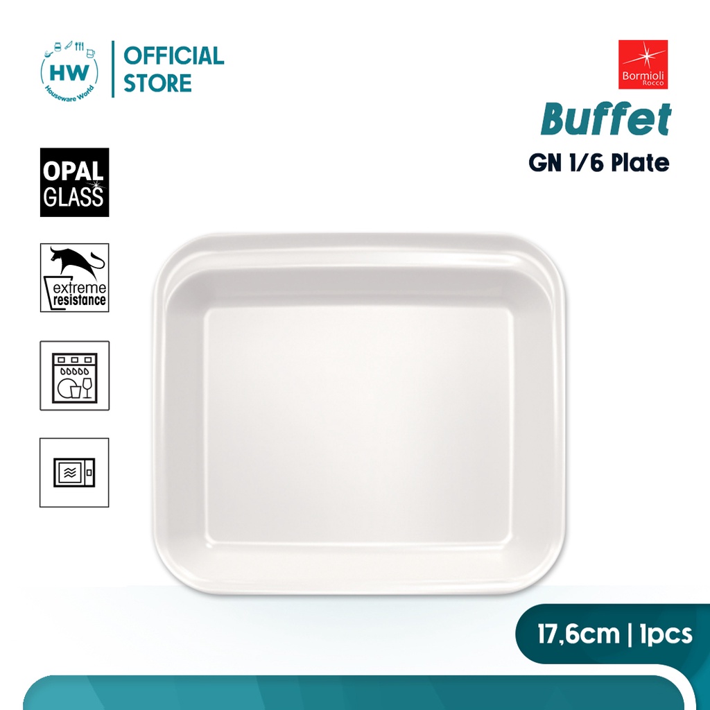 Jual Bormioli Rocco Piring Saji GN Buffet 17,6x16,2cm - 1pcs | Shopee ...
