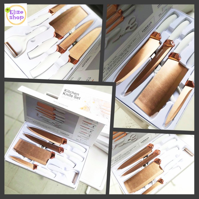 Jual PROMO Kitchenware Lock n Lock Rose Gold Knife Set 6in1 Korea Brand ...