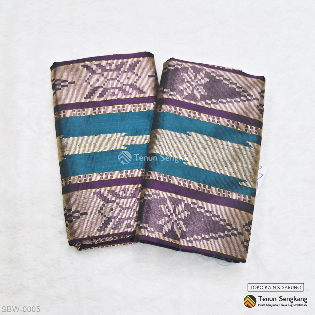 Jual Sarung Bugis Songket Walida Sutra Makassar Tenun Asli Biru ...