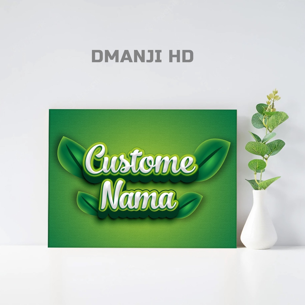 Jual DMANJI HD - Hiasan dinding Custome Nama Text 3D Hijau Daun | Walldecor Custome Nama ...