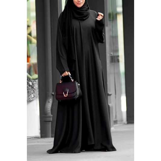 Jual Abaya Arab Abaya Polos Simple Gamis Maxi Dress Resleting Depan ...