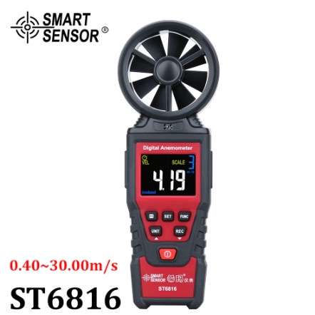 Jual Laku Smart Sensor Digital Anemometer St6816 Pengukur Kecepatan ...