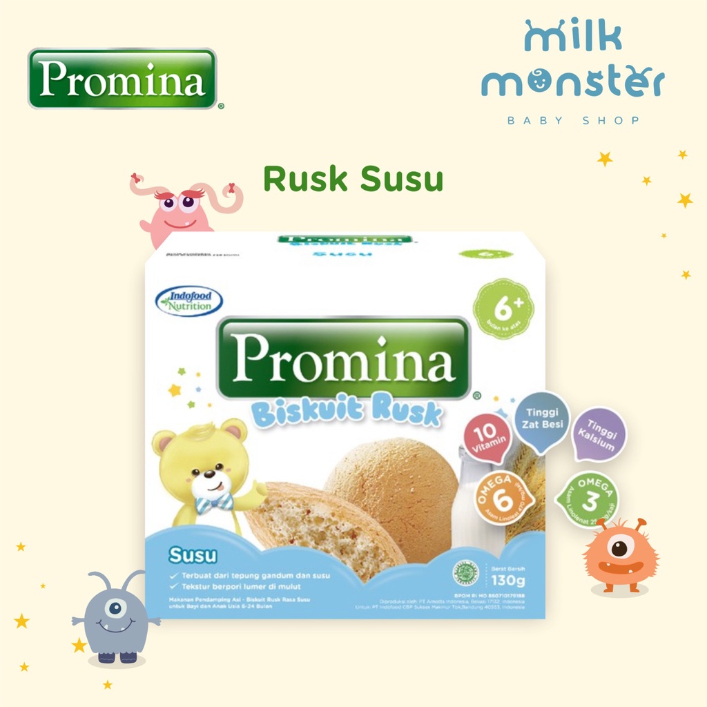 Jual Promina Rusk Susu New 130 gr / biskuit susu bayi | Shopee Indonesia