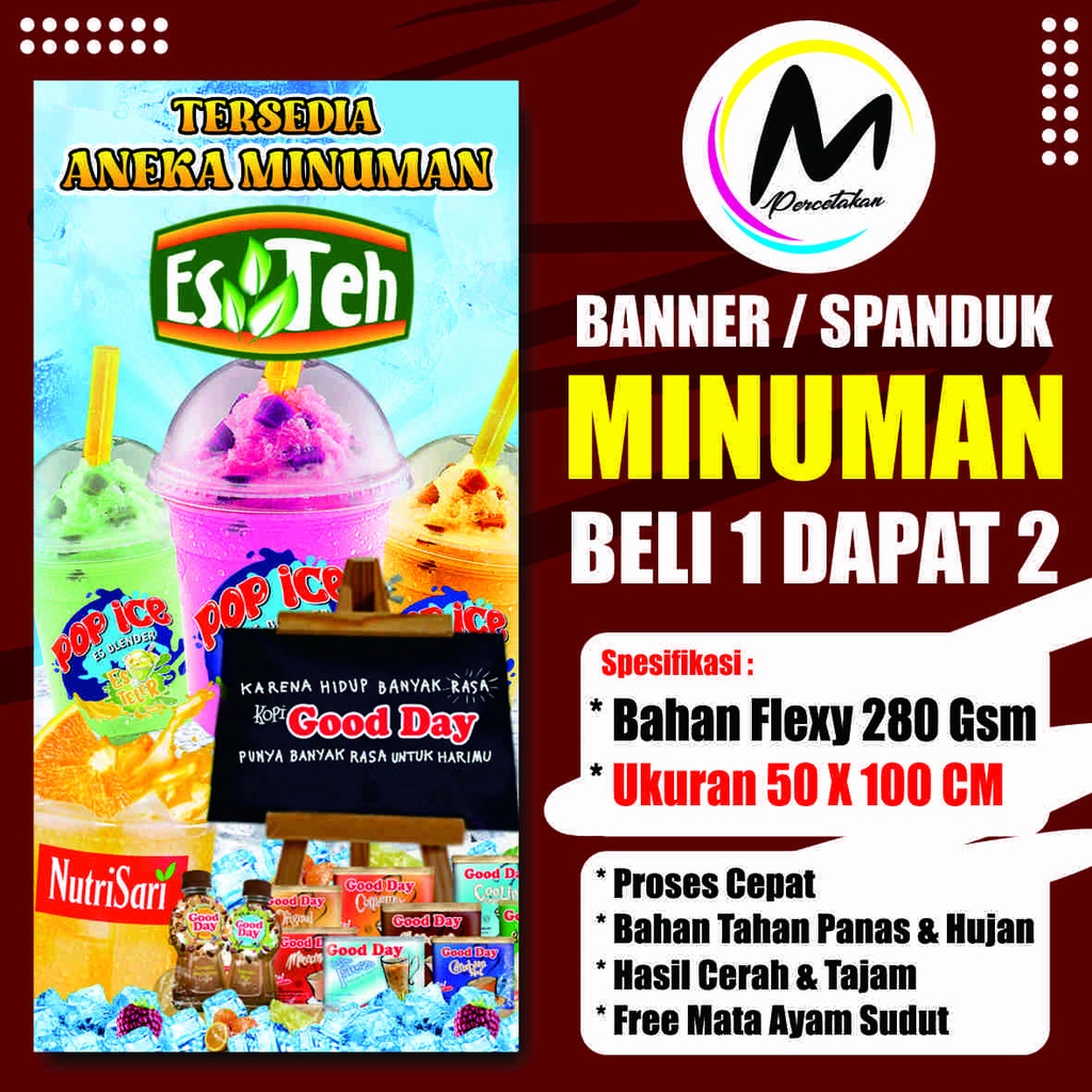 Jual Banner Minuman Spanduk Jualan Aneka Es / Banner Pop Ice / Banner ...
