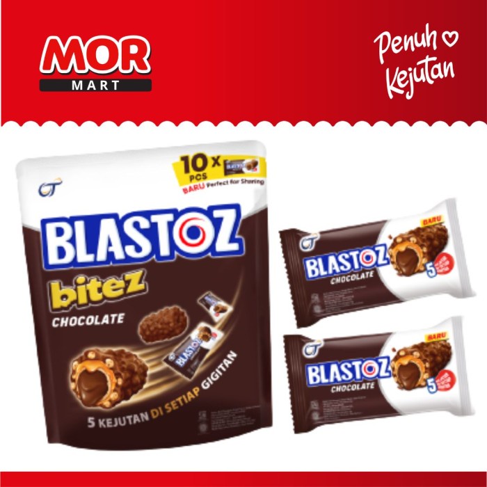 Jual BLASTOZ Bitez Chocolate 10 pcs x 8 g Cemilan Coklat Wafer Biskuit ...