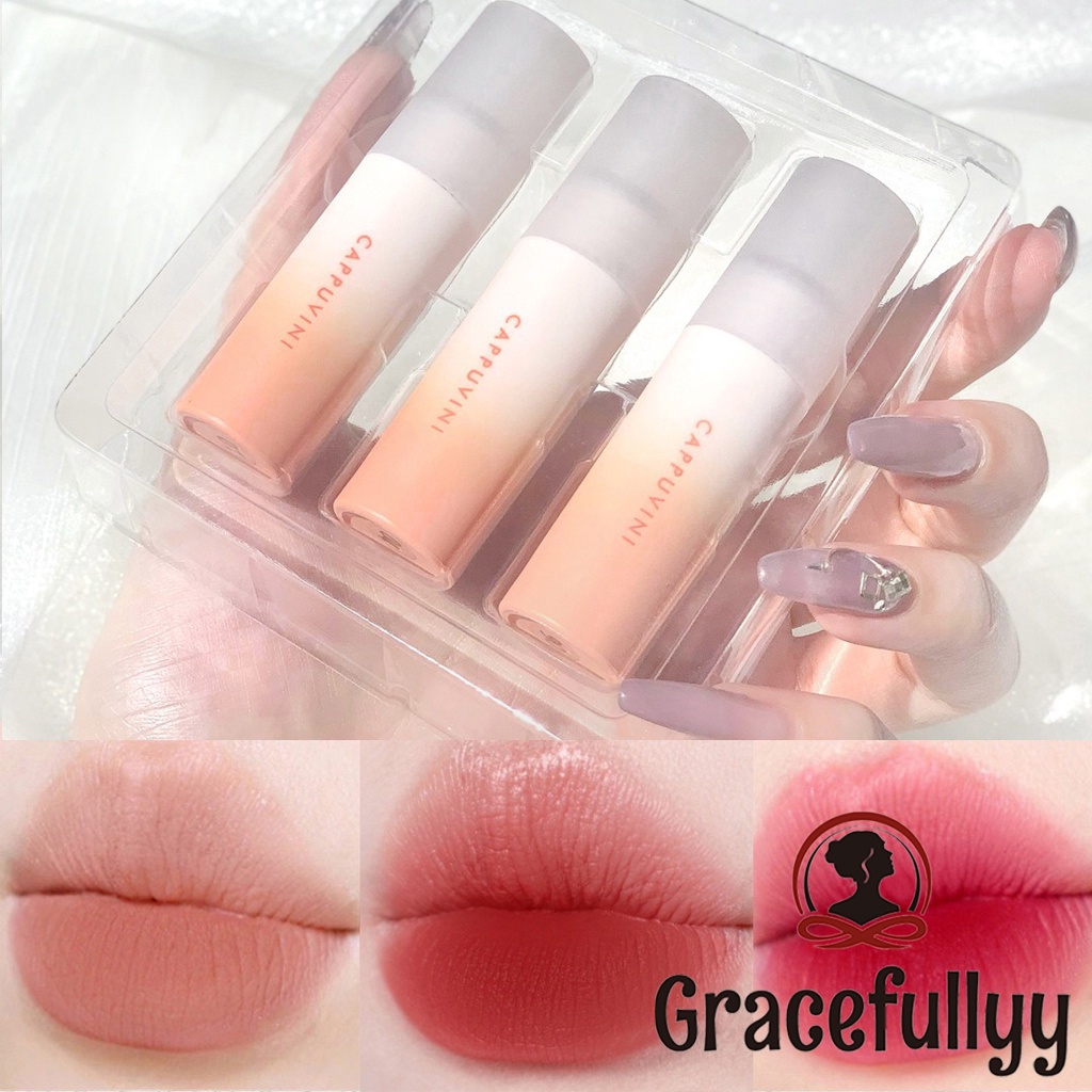 Jual [COD]CAPPUVINI Lipstik Lip Cream Velvet-mist Matte Tahan Air Tahan ...