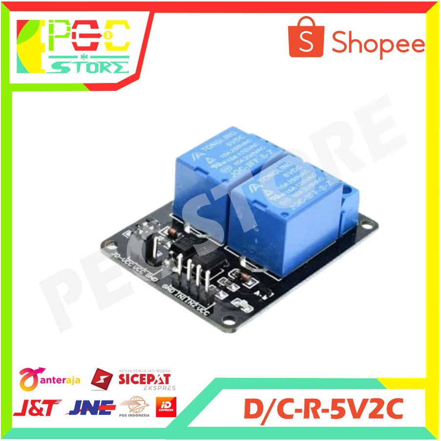 Jual 5V 2 CHANNEL RELAY WITH OUTPUT 250VAC 30VDC 10A AND OPTOCOUPLER ...