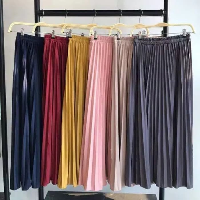 Jual Rok Plisket Mayung lipit besar / Rok plisket skirt panjang / Flare skirt / rok hyget murah ...