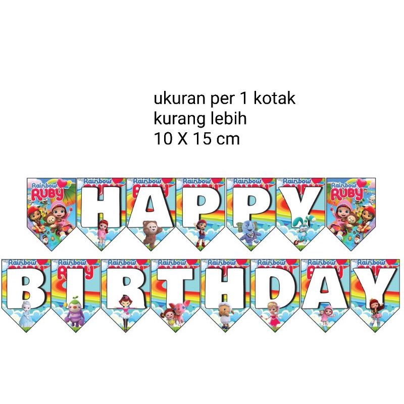 Jual banner bunting garland flag happy birthday ulang tahun karakter ...