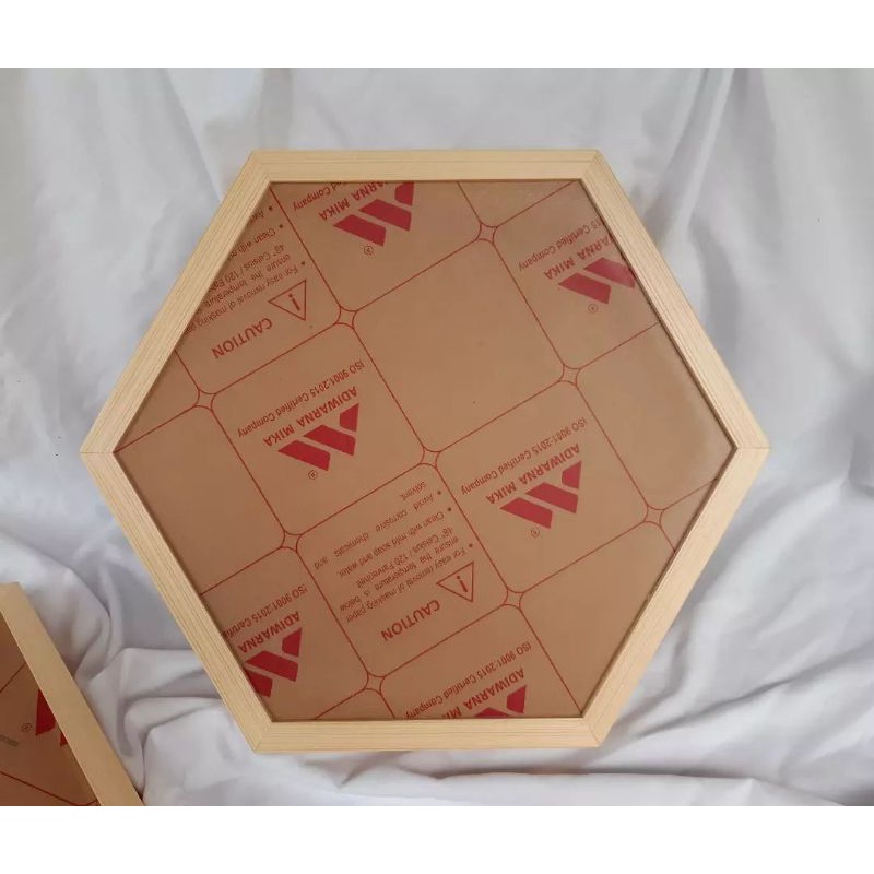 Jual Pigura Frame Bingkai Kayu 3d Heksagonal / Segi enam Diagonal 30cm ...