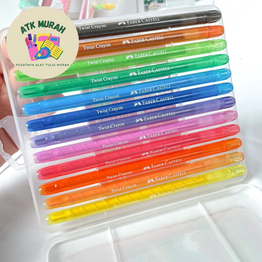 Jual Faber Castell Twist Crayon Krayon 12 warna 12 color Krayon Alat ...