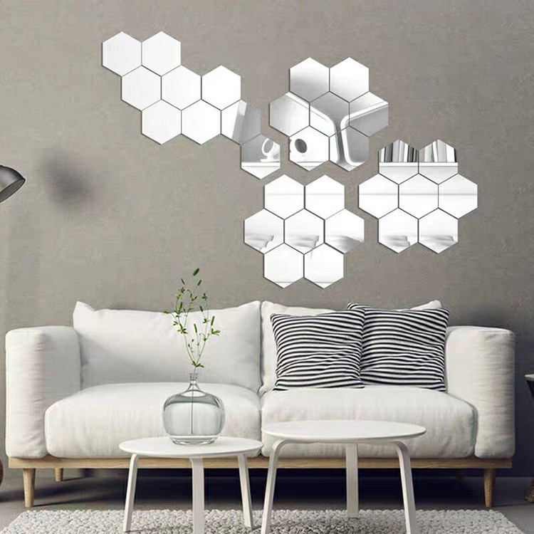 Jual Cermin hexagonal keren 12 pcs e416 ts kaca hexagonal ukuran kecil ...